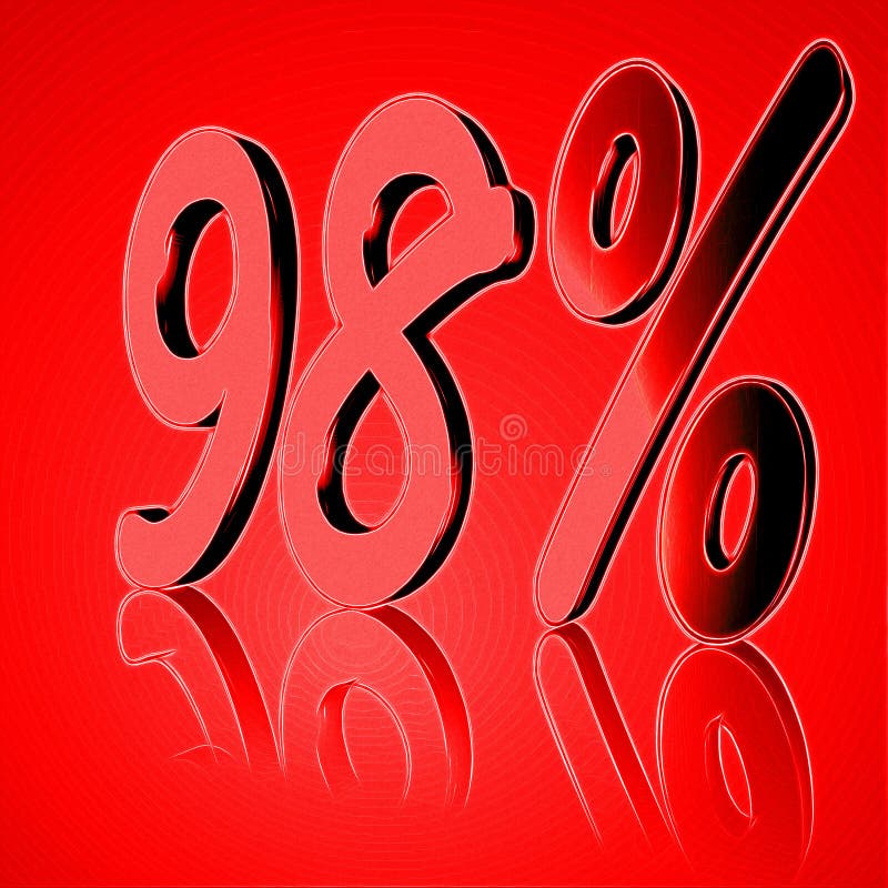 98 , 98 Percent As a 3D Illustration, 3D Rendering Stock Illustration ...