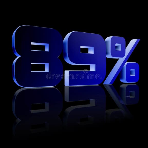 89 , 89 Percent As a 3D Illustration, 3D Rendering Stock Illustration ...