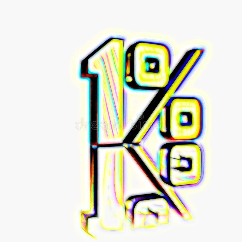 1 , 1 Percent As a 3D Illustration, 3D Rendering Stock Illustration ...