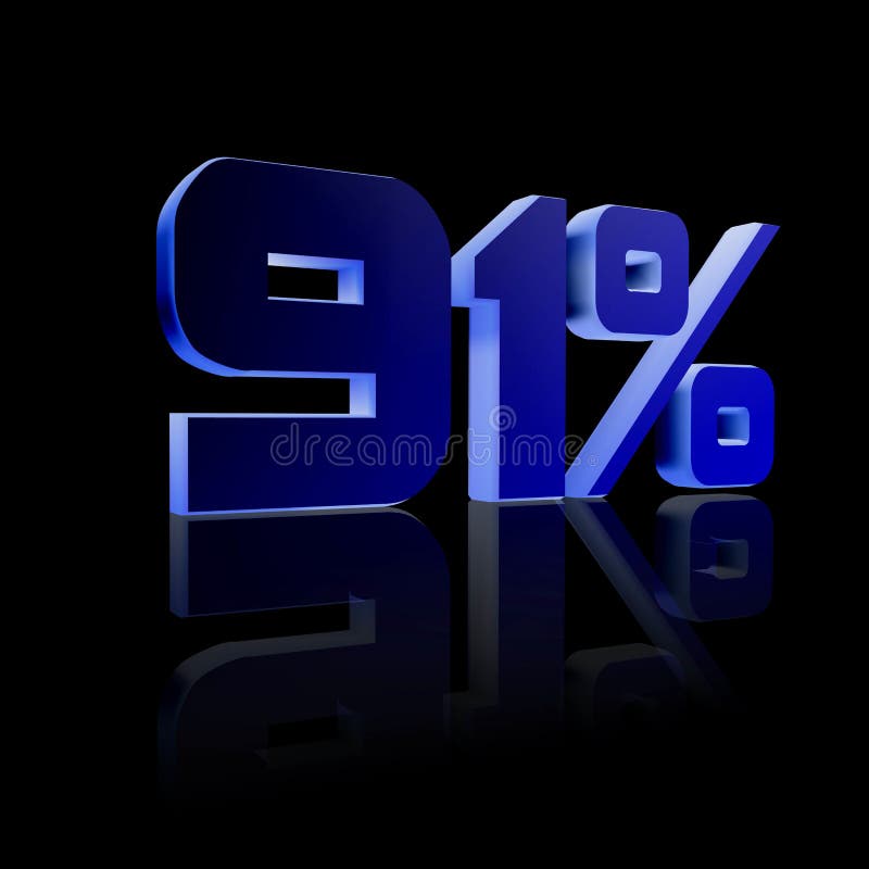 91 , 91 Percent As a 3D Illustration, 3D Rendering Stock Illustration ...