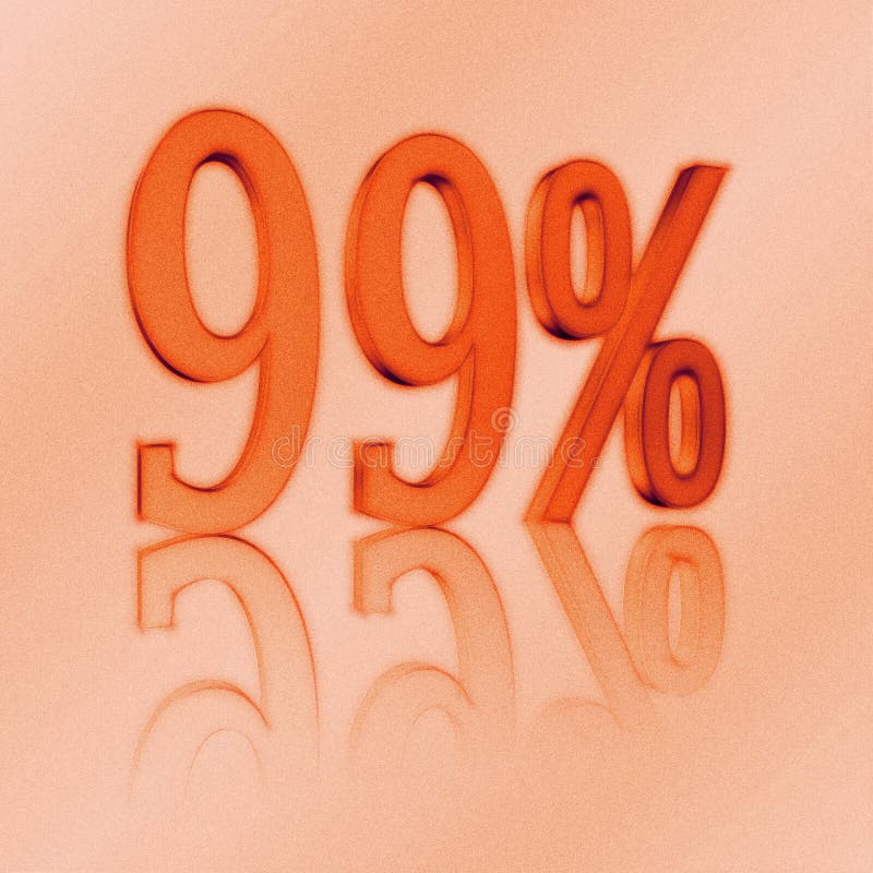 99 , 99 Percent As a 3D Illustration, 3D Rendering Stock Illustration ...
