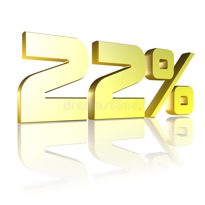 22 , 22 Percent As a 3D Illustration, 3D Rendering Stock Illustration ...