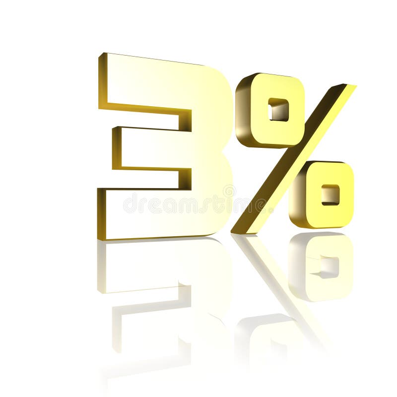 3 , 3 Percent As a 3D Illustration, 3D Rendering Stock Illustration ...