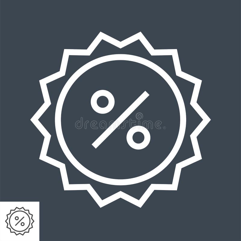 Percent Badge Thin Line Vector Icon Stock Vector - Illustration of ...