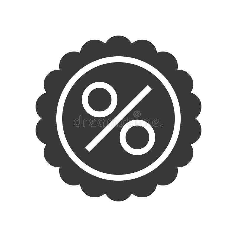 Percent Badge Vector, Online Shopping Solid Style Icon Stock Vector ...