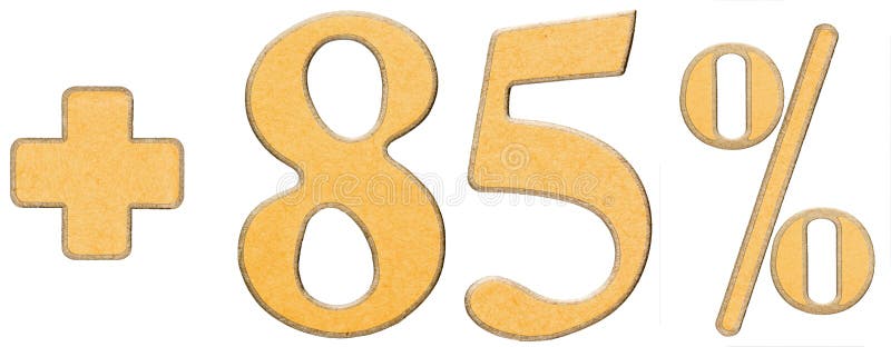Percent Benefits, Plus 85 Eighty Five Percent, Numerals Isolated Stock ... Percent Benefits, Plus 85 Eighty Five Percent, Numerals Isolated Stock ...