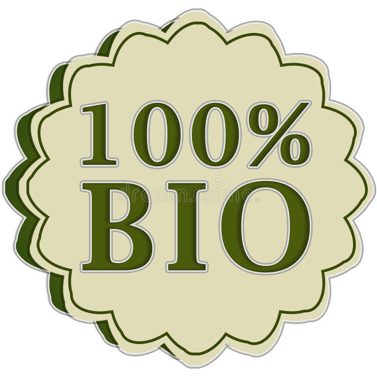 100 percent bio label stock illustration. Illustration of field - 168735004