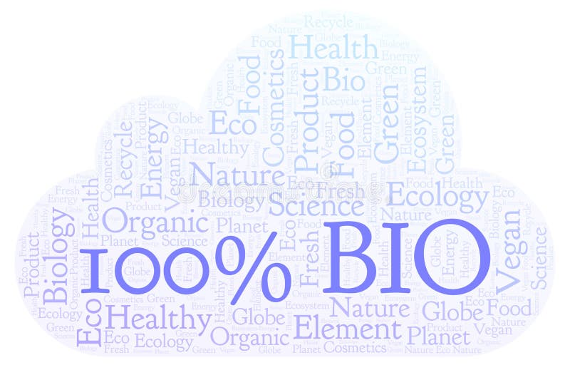 100 Percent Bio Word Cloud. Stock Illustration - Illustration of poster ...