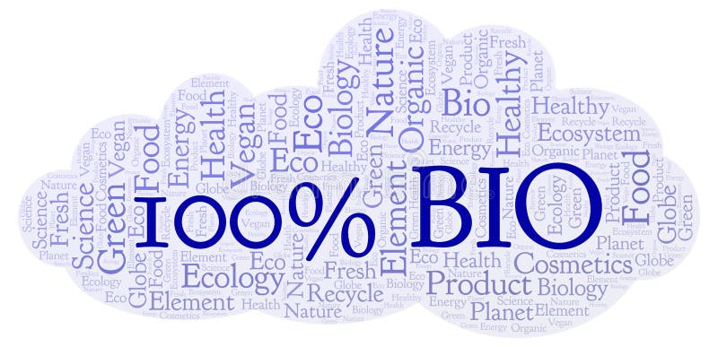 100 Percent Bio Word Cloud. Stock Illustration - Illustration of poster ...