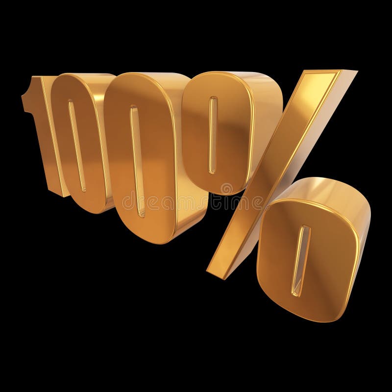 100 Percent on Black Background Stock Illustration - Illustration of ...