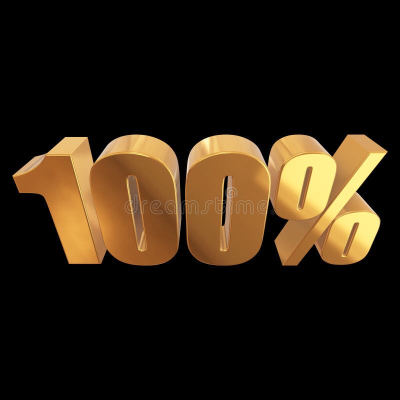 100 Percent on Black Background Stock Illustration - Illustration of ...