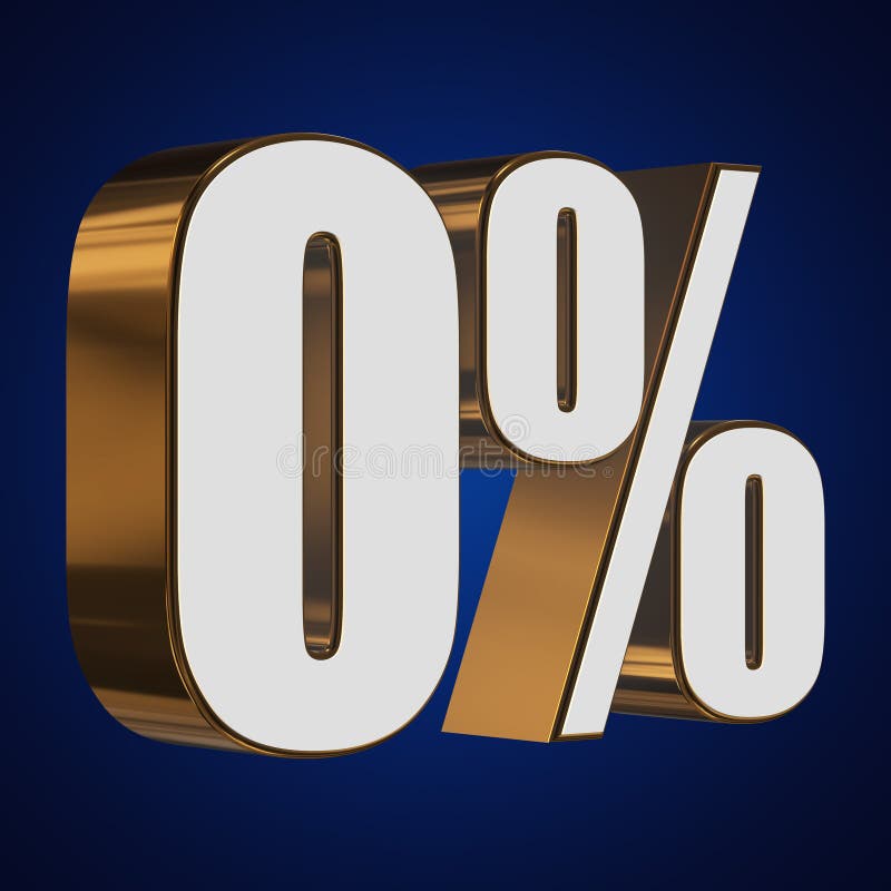 0 Percent on Blue Background Stock Illustration - Illustration of ...