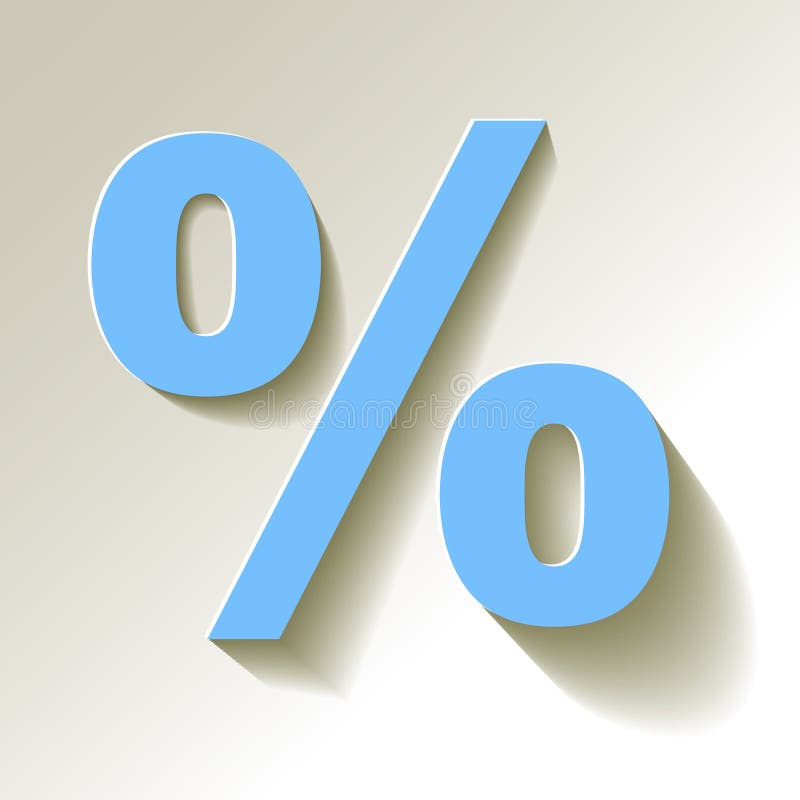 Percent Blue Paper Symbol Vector Stock Vector - Illustration of ...