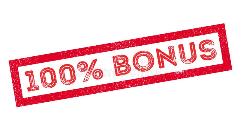 100 Percent Bonus Rubber Stamp Stock Illustration - Illustration of ...