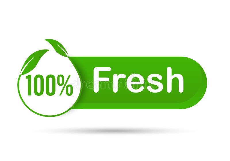 100 Percent Certified Fresh Label or Warranty Badge Design Vector Stock ...