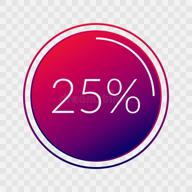 25 Percent Circle Chart, Isolated Symbol on Transparent Background ... 25 Percent Circle Chart, Isolated Symbol on Transparent Background ...