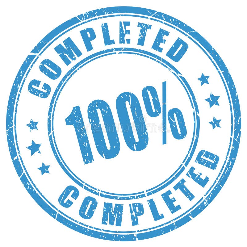 100 Percent Completed Rubber Stamp Stock Vector - Illustration of mark ...