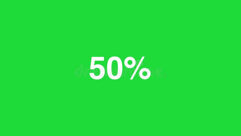Percent Counter Progress Indicator 2d Animation Green Screen Background ...