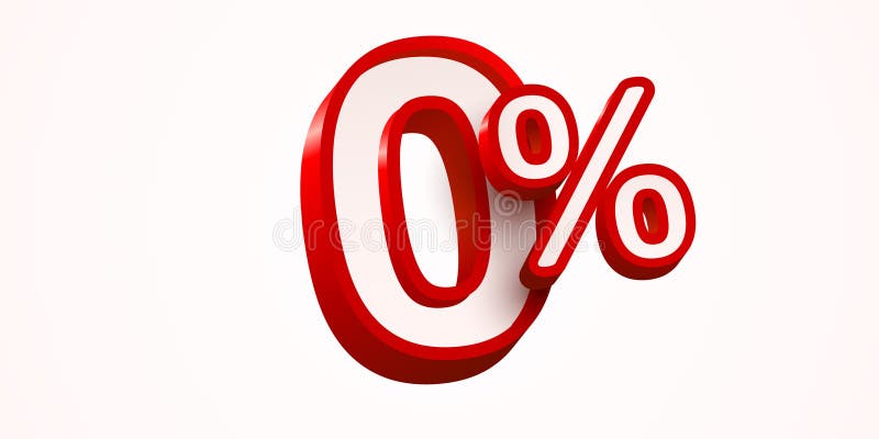 0 Percent. 3d Number 0. Sale Banner Stock Vector - Illustration of ...