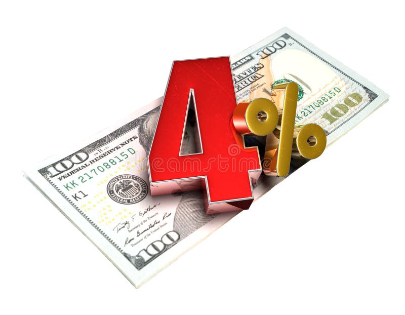 4 Percent 3d .with Clipping Path Stock Illustration - Illustration of ...