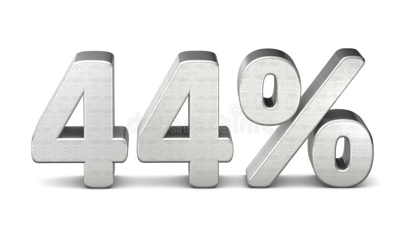 44 Percent 3d Rendering Silver Stock Illustration - Illustration of ...