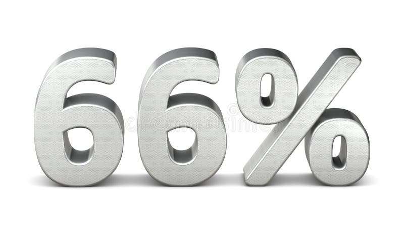 66 Percent 3d Rendering Silver Stock Illustration - Illustration of ...