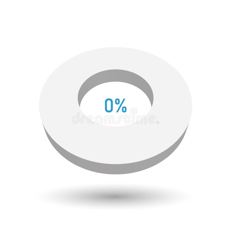 0 Percent 3D Vector Pie Chart Stock Vector - Illustration of research ...