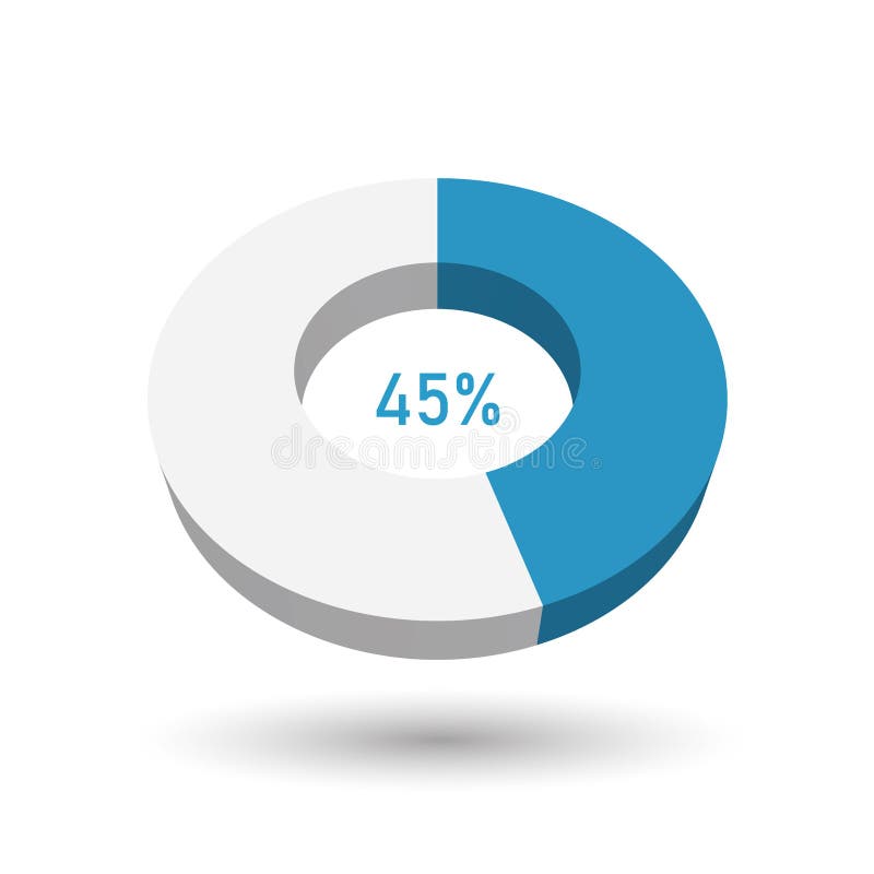 45 Percent 3D Vector Pie Chart Stock Vector - Illustration of document ...