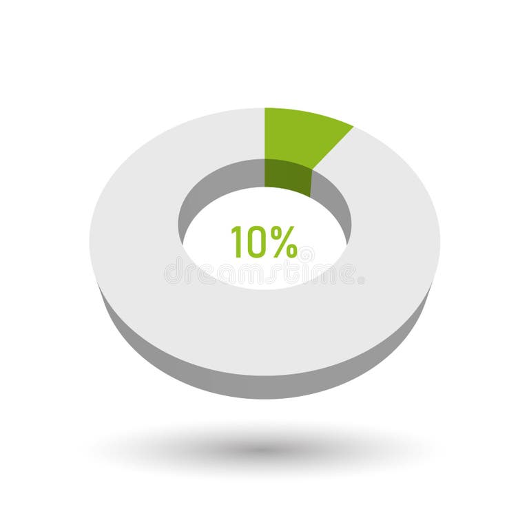 10 Percent 3D Vector Pie Chart Stock Vector - Illustration of business ...