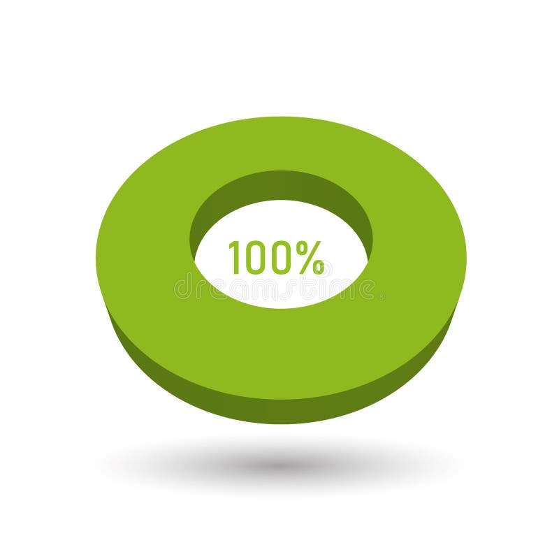 100 Percent 3D Vector Pie Chart Stock Vector - Illustration of business ...