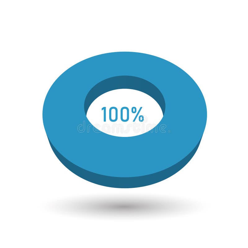 100 Percent 3D Vector Pie Chart Stock Vector - Illustration of chart ...
