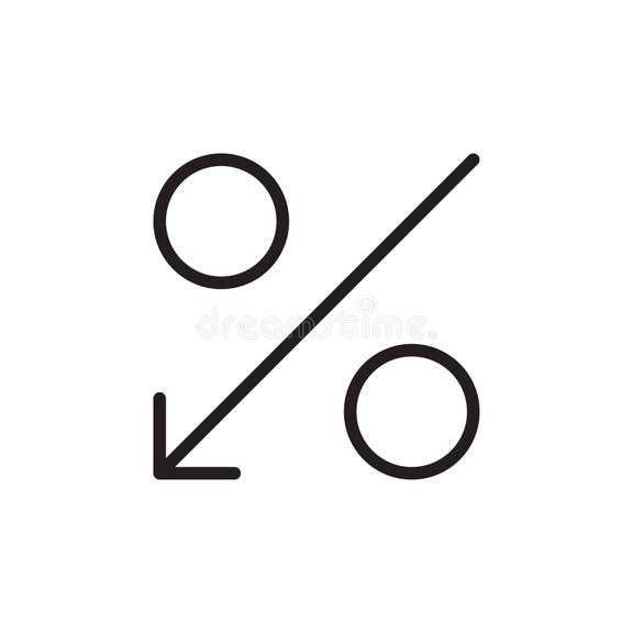 Percent Decrease Arrow Vector Icon. GDP Market Business Percent Arrow ...