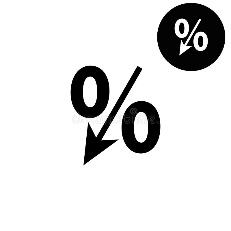 Percent - White Vector Icon Stock Vector - Illustration of business ...
