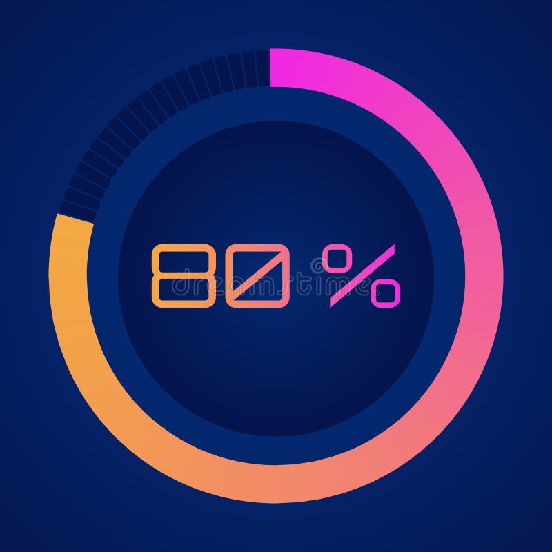 80 percent diagrams stock vector. Illustration of circular - 181795236