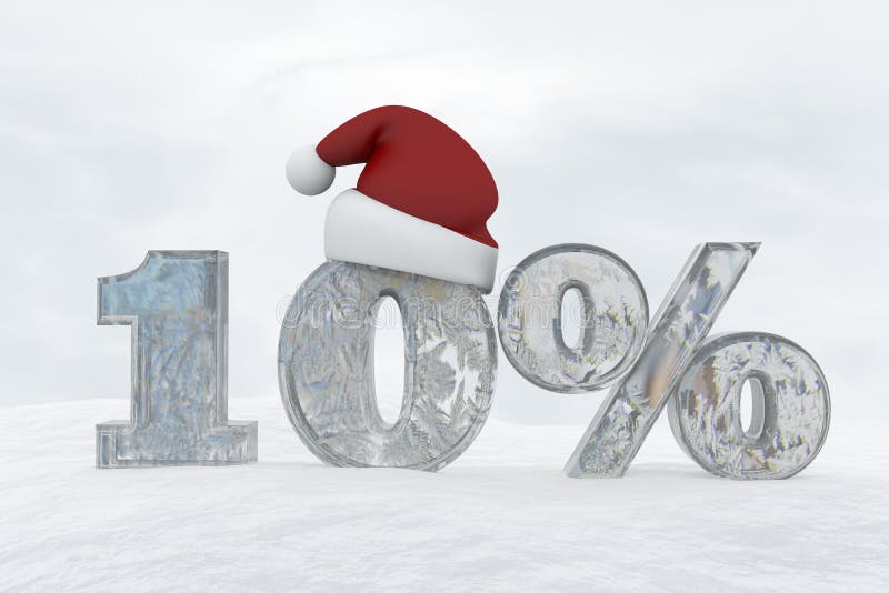 Ice Number 10 Christmas Hat 3d Rendering Illustration Stock ...