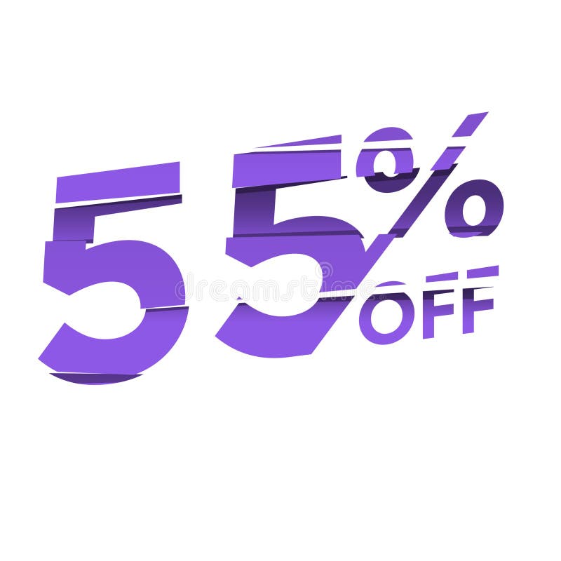 55 Percent Discount Offers Tag with Cutting Style Design Stock ...