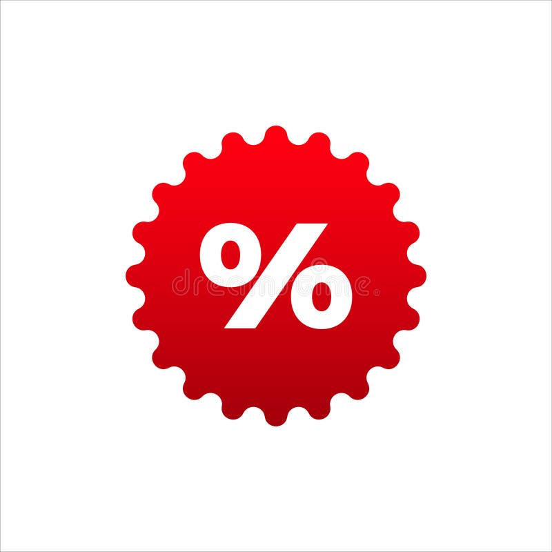Percent Discount Red Sticker 3d Vector Stock Illustration ...