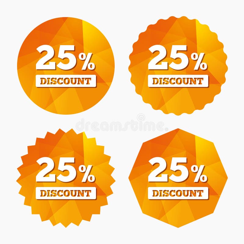25 Percent Discount Sign Icon. Sale Symbol Stock Vector - Illustration ...
