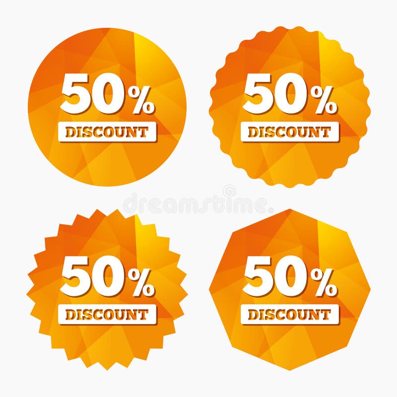50 Percent Discount Sign Icon. Sale Symbol Stock Vector - Illustration ...