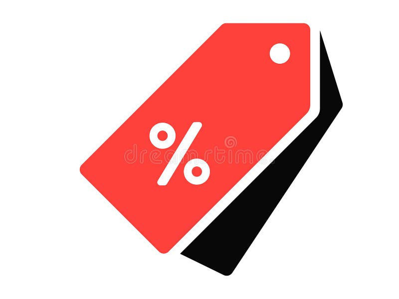 Percent Discount Tag Icon. Vector Symbol Style is a Colored Flat Symbol ...