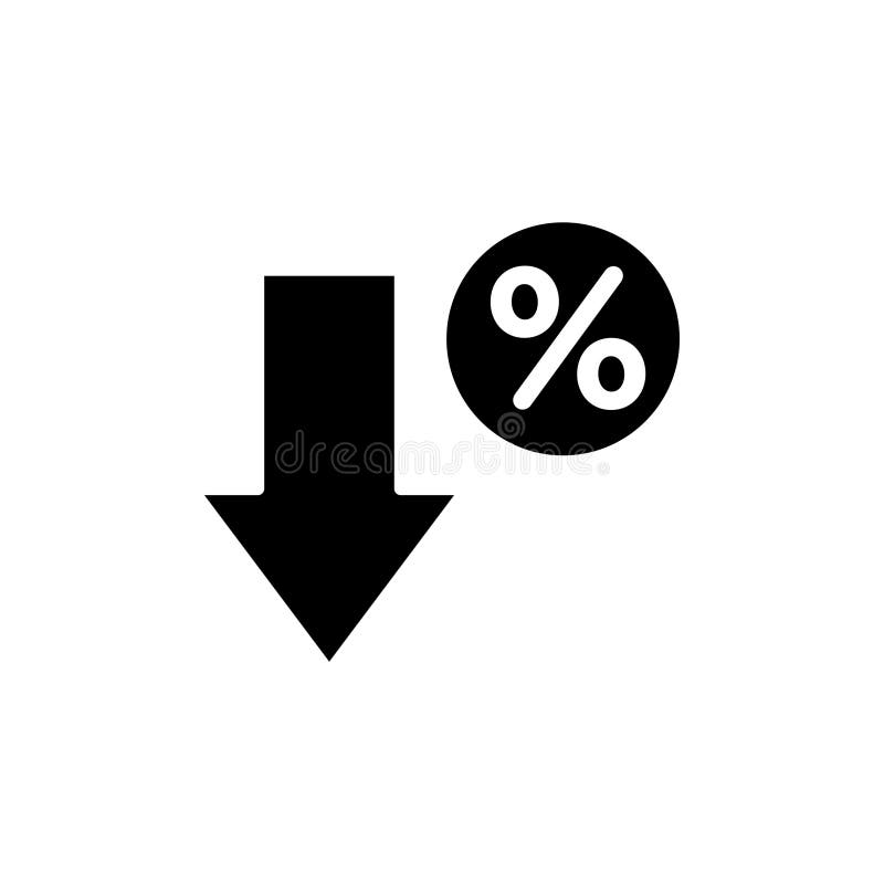 Percent Down Icon Isolated on White Background Stock Vector ...