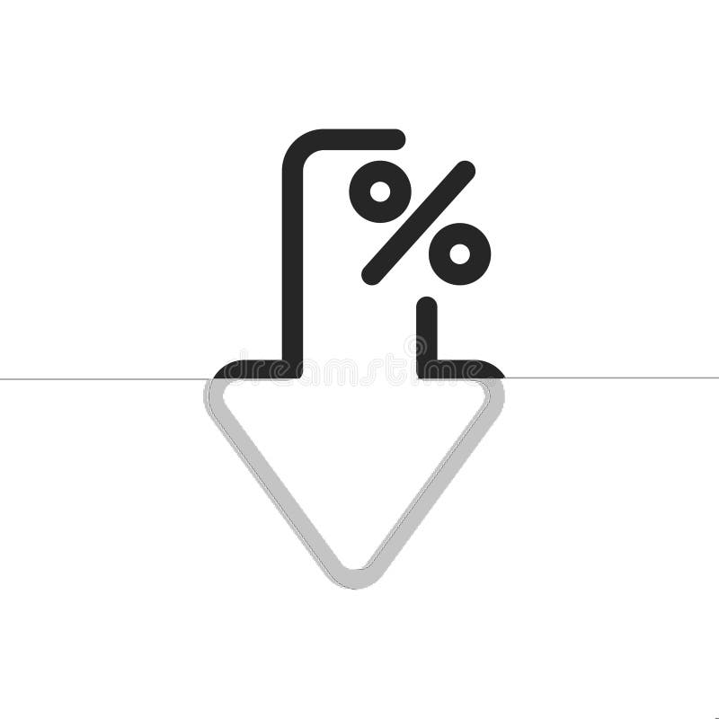 Percent Down Line Icon. Financial Icon. Vector Illustration Stock ...