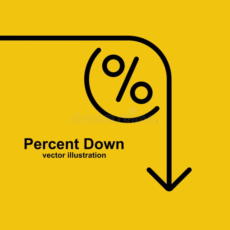 Decrease Percentage Icon Stock Illustrations – 2,077 Decrease ...