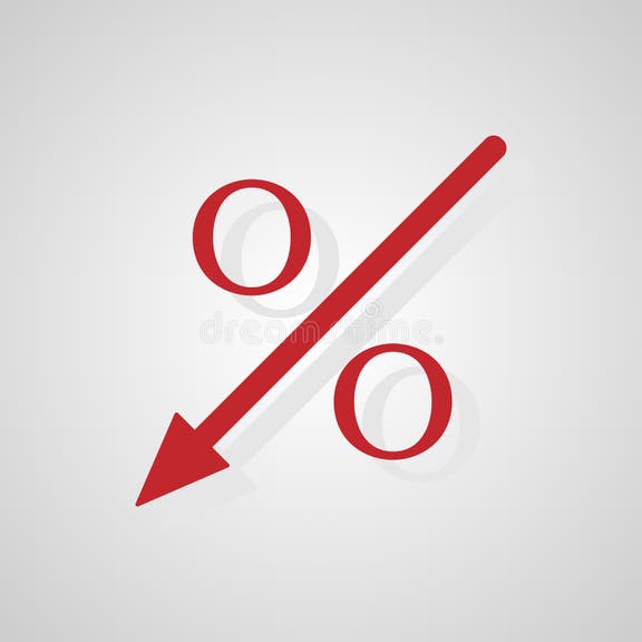 Percent Down Vector Flat Icon Stock Illustration - Illustration of flat ...