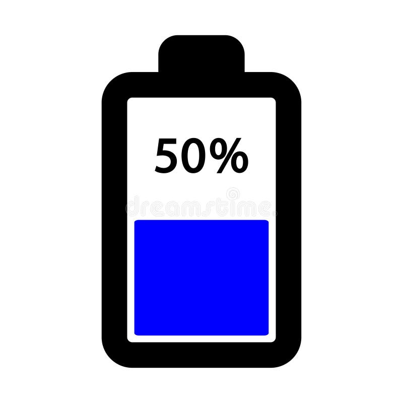 50 Percent Full Battery Charge Stock Vector - Illustration of vector ...