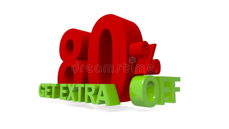 Percent 75 Get Extra Off on White0 Stock Illustration - Illustration of ...