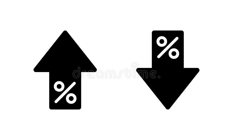Percent Growth and Decline Icon. Increase and Decrease Percentage Arrow Sign Symbol Stock ...
