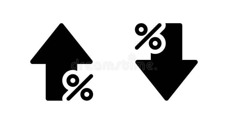 Percent Growth and Decline Icon. Increase and Decrease Percentage Arrow Concept Stock ...
