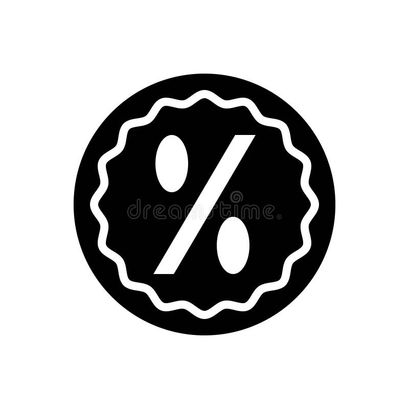 Black Solid Icon for Percent, Offer and Discount Stock Vector ...