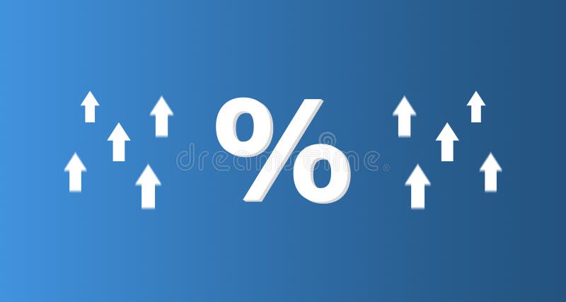 Percent Icon with Up Arrows. Percentage Rise Stock Illustration ...